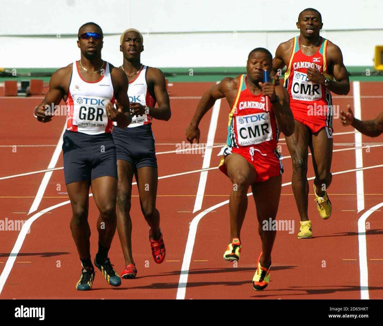 Great Britian's Jonathan Barbour and Christian Malcolm get left behind ...