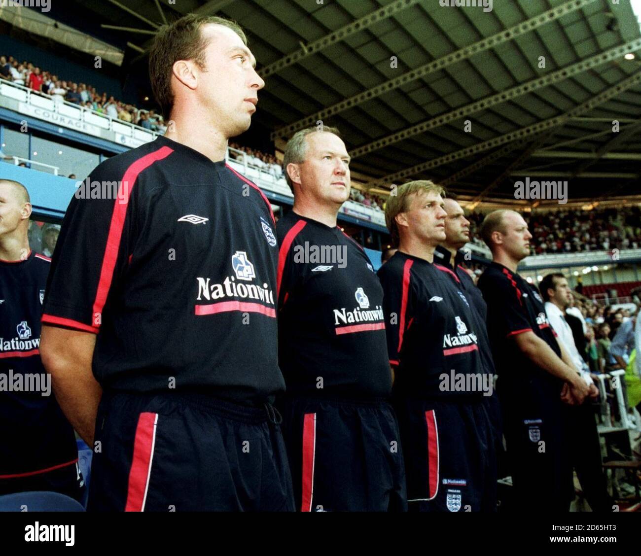 England's new manager David Platt can only watch from the bench Stock ...