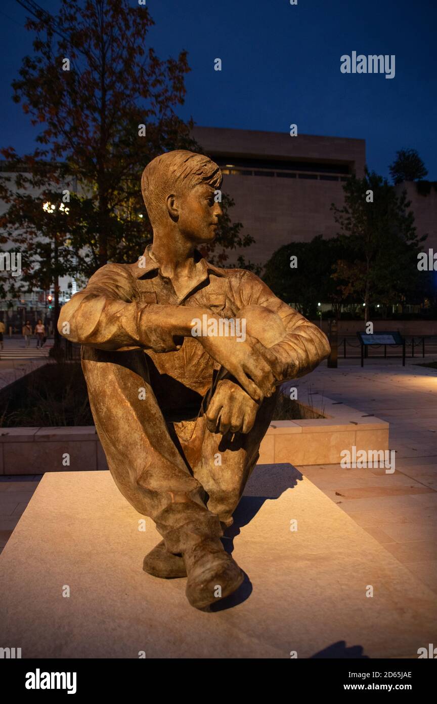 Young Man sculpture, Eisenhower Memorial, Washington, DC Stock Photo ...