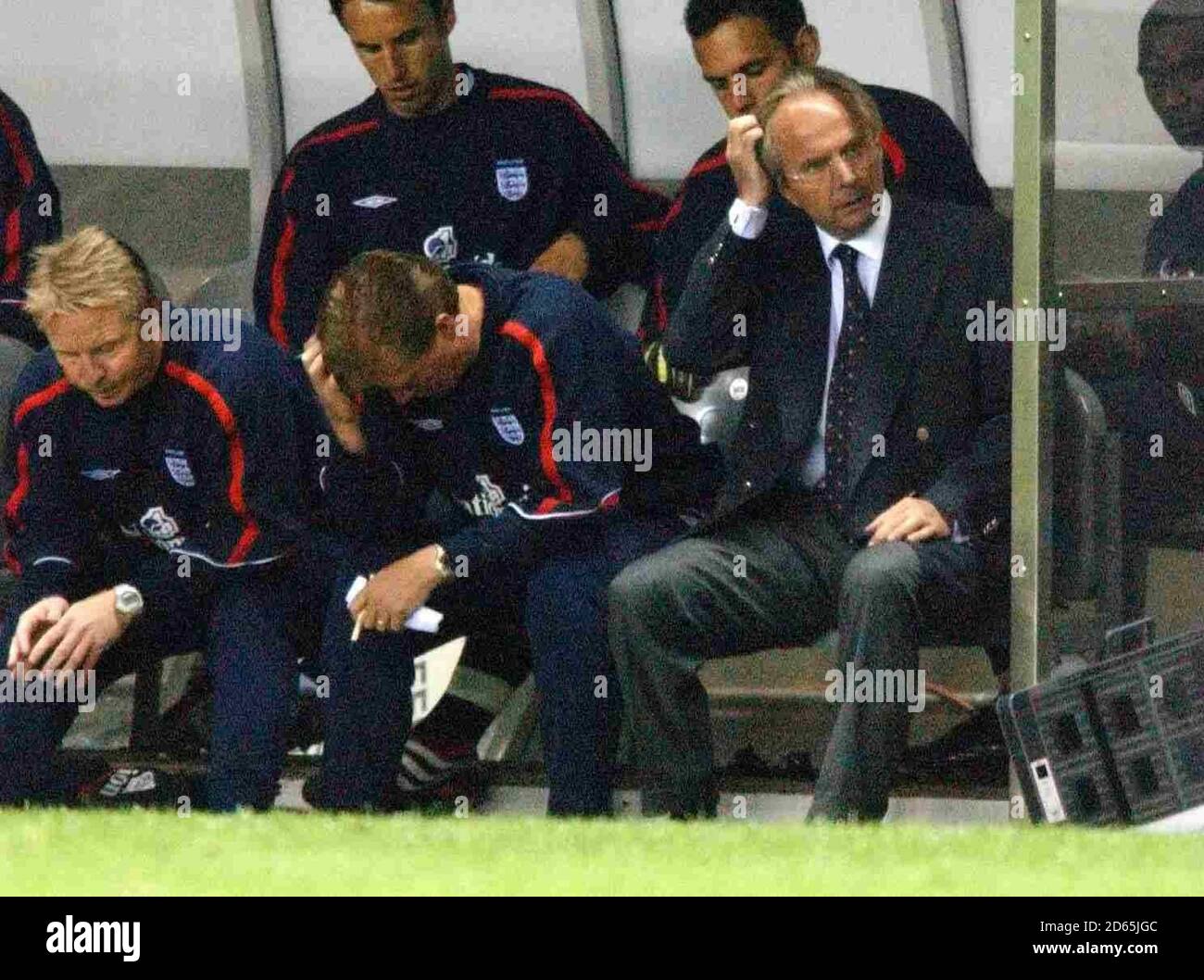 England coach Sven Goran Eriksson shakes his head during a patchy ...