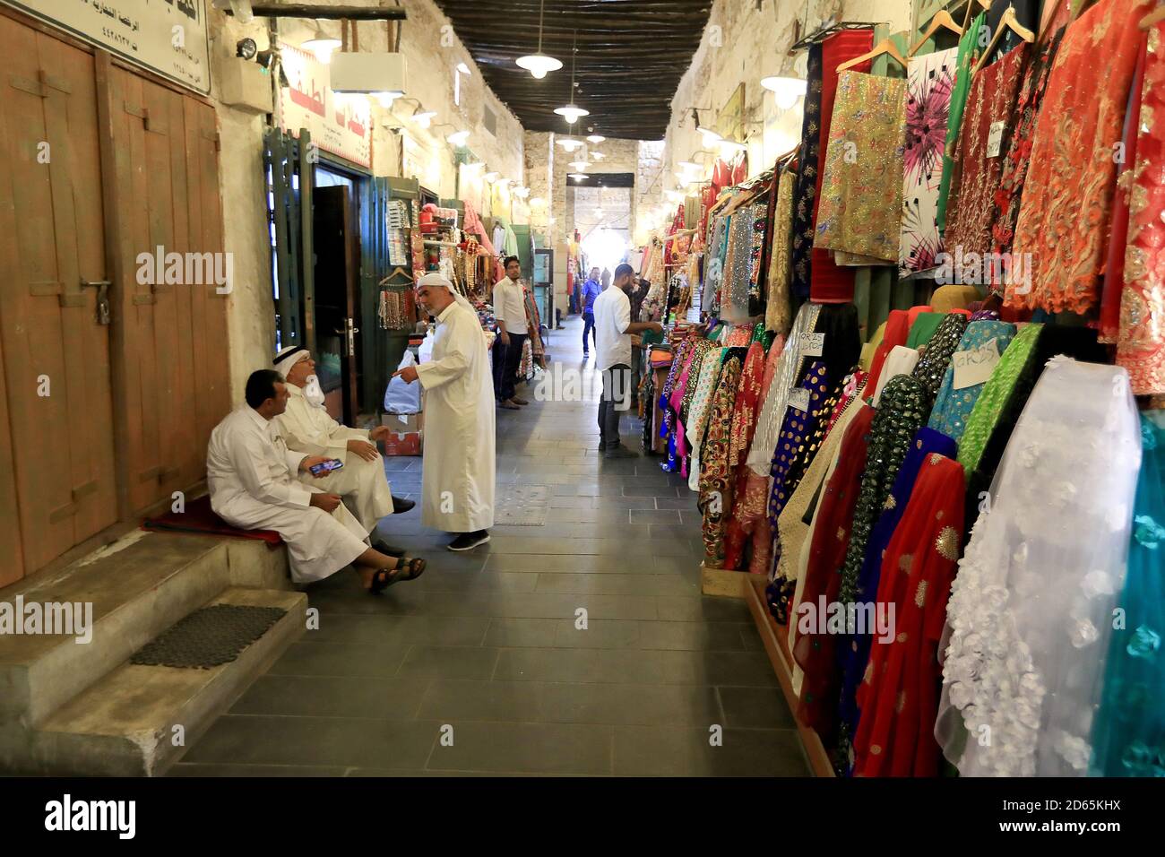 Shops selling fabric and clothes in Doha, Qatar Stock Photo - Alamy