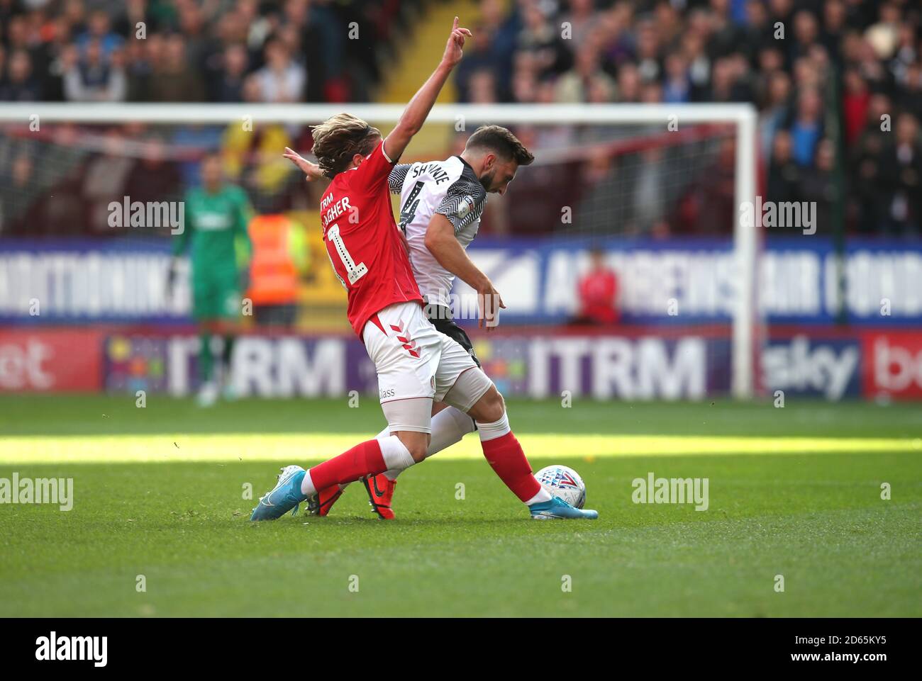 Charlton Athletic's Connor Gallagher challenges Derby County's Graeme ...