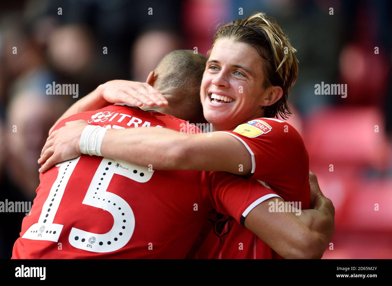 Charlton Athletic's Conor Gallagher (right) celebrates scoring his side ...