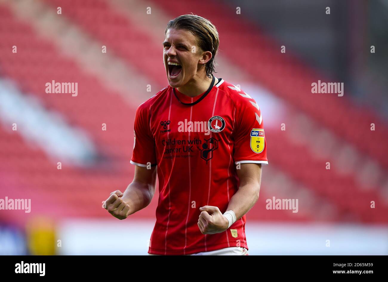 Charlton Athletic's Conor Gallagher celebrates after the final whistle ...