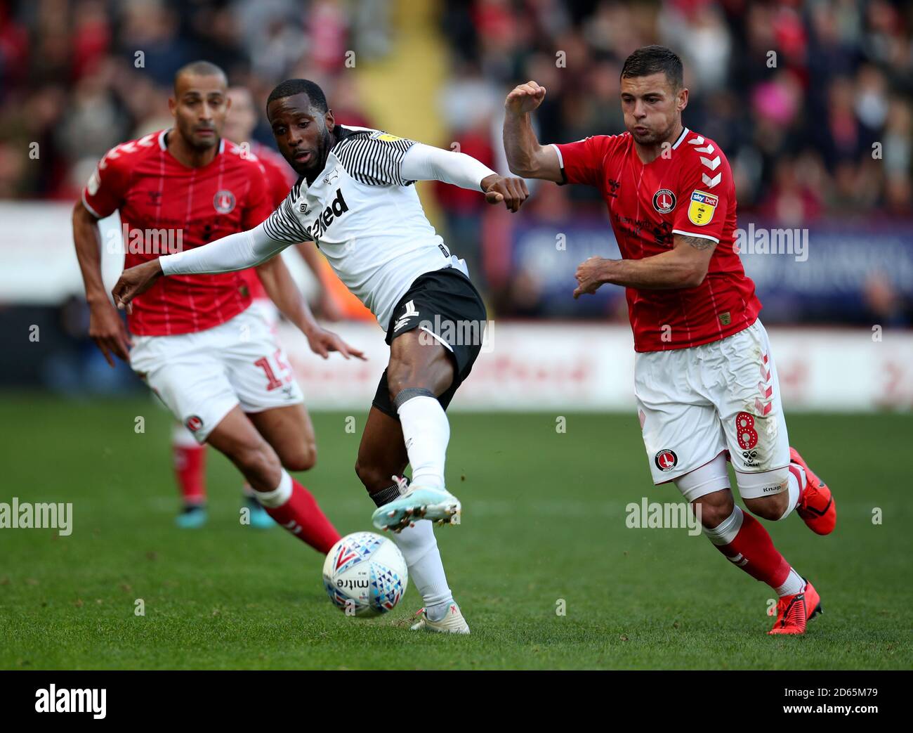 Derby County's Florian Jozefzoon and Charlton Athletic's Jake Forster ...