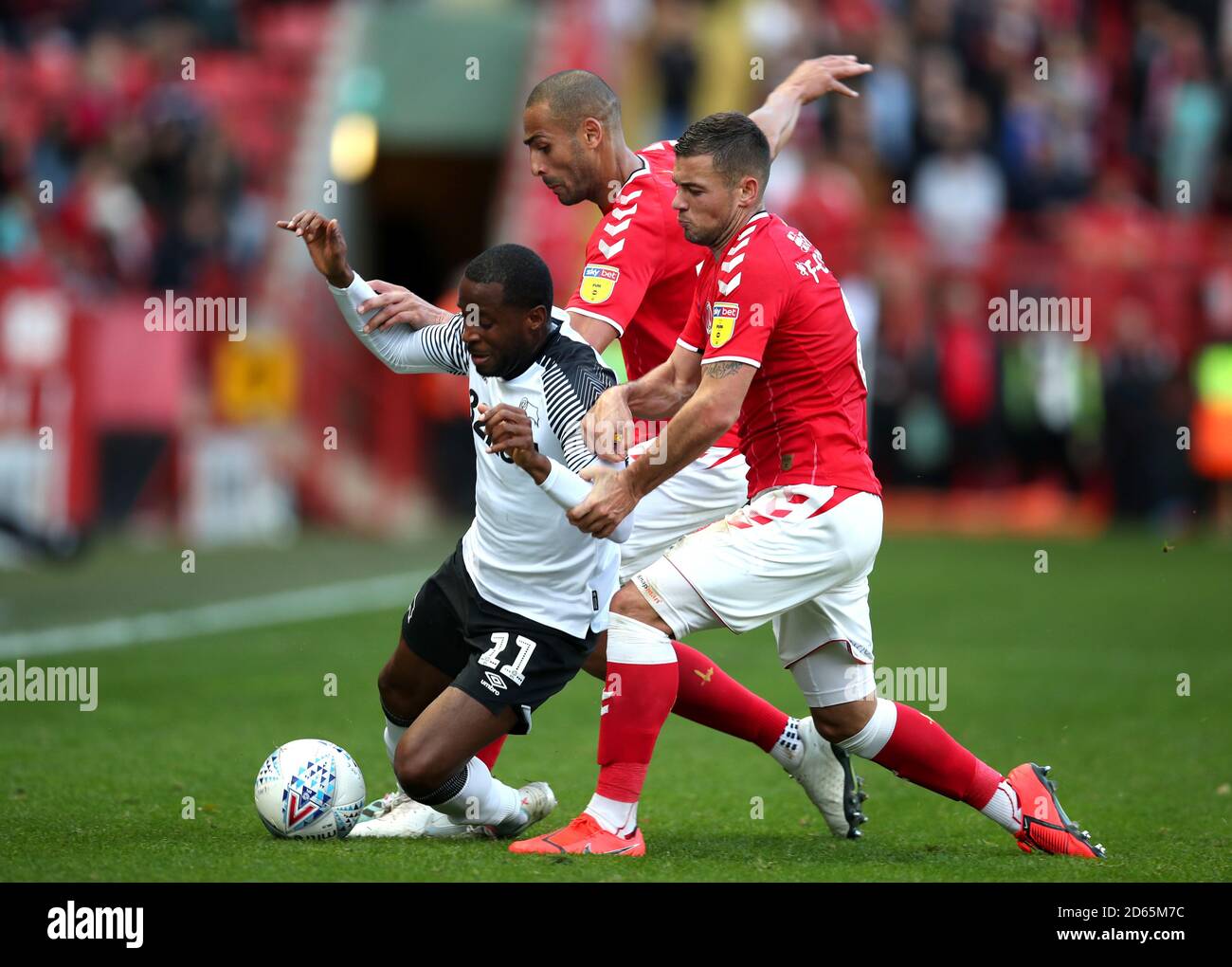 Derby County's Florian Jozefzoon and Charlton Athletic's Jake Forster ...