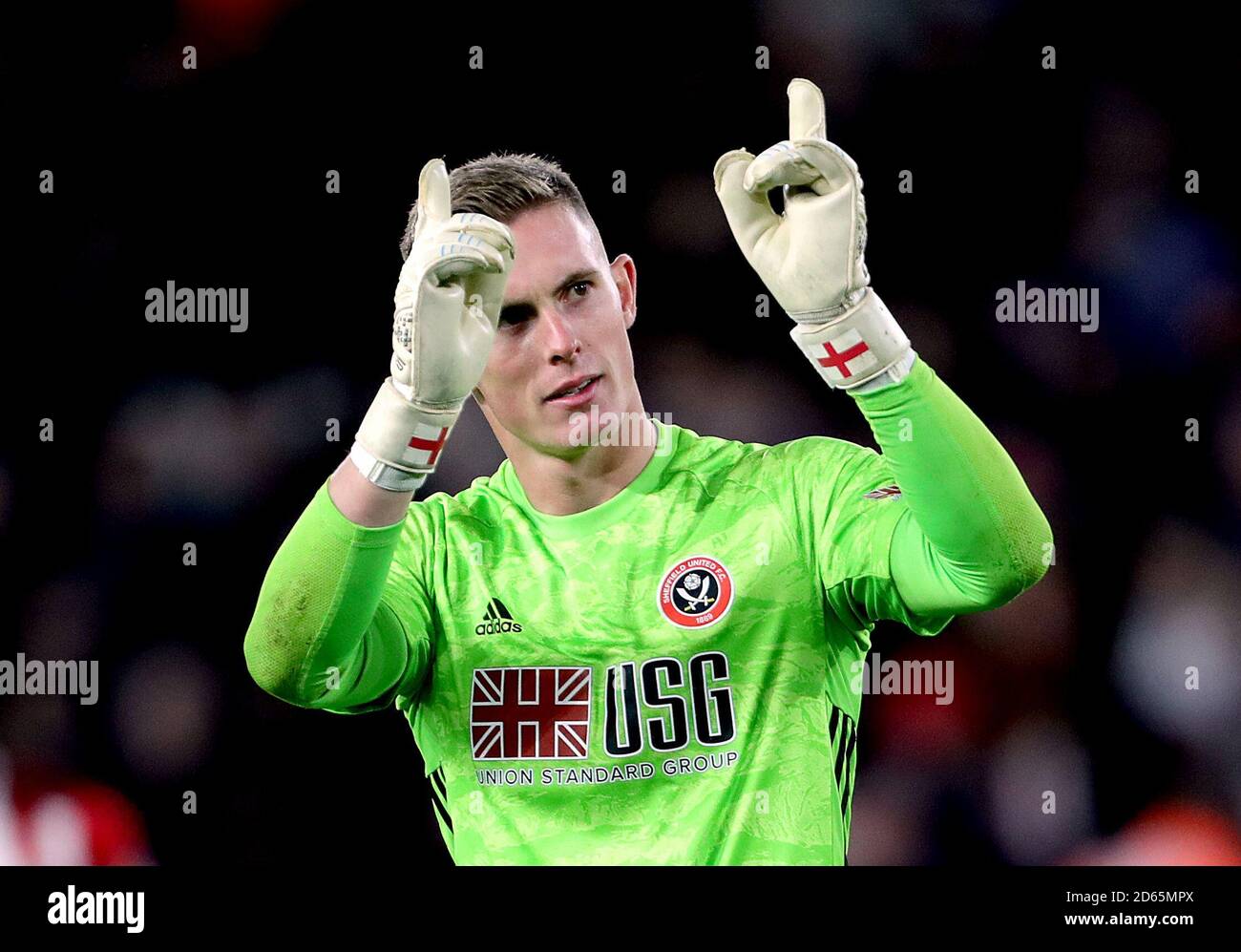 Sheffield United goalkeeper Dean Henderson celebrates after the final ...