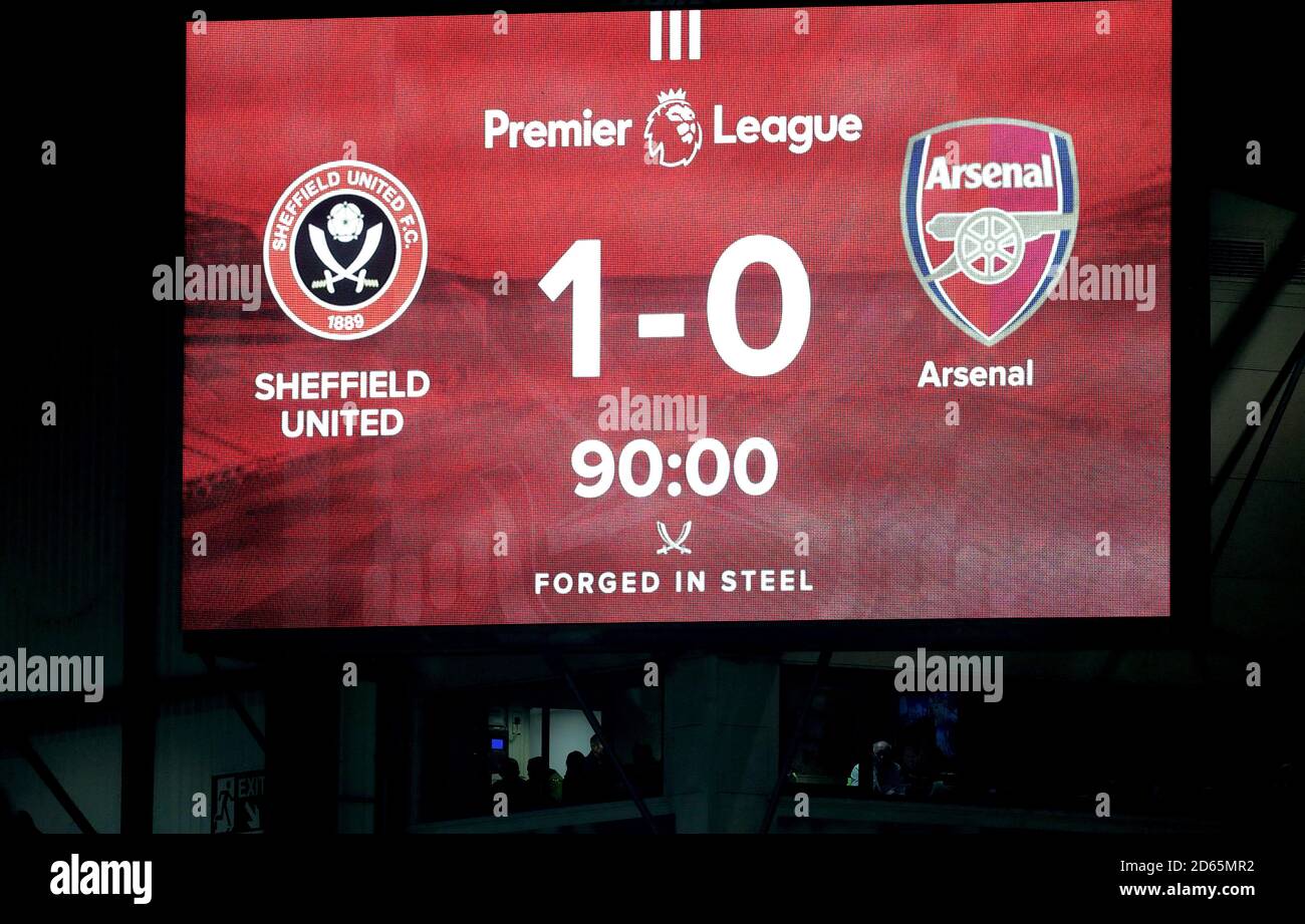 The big screen shows the final score Stock Photo - Alamy