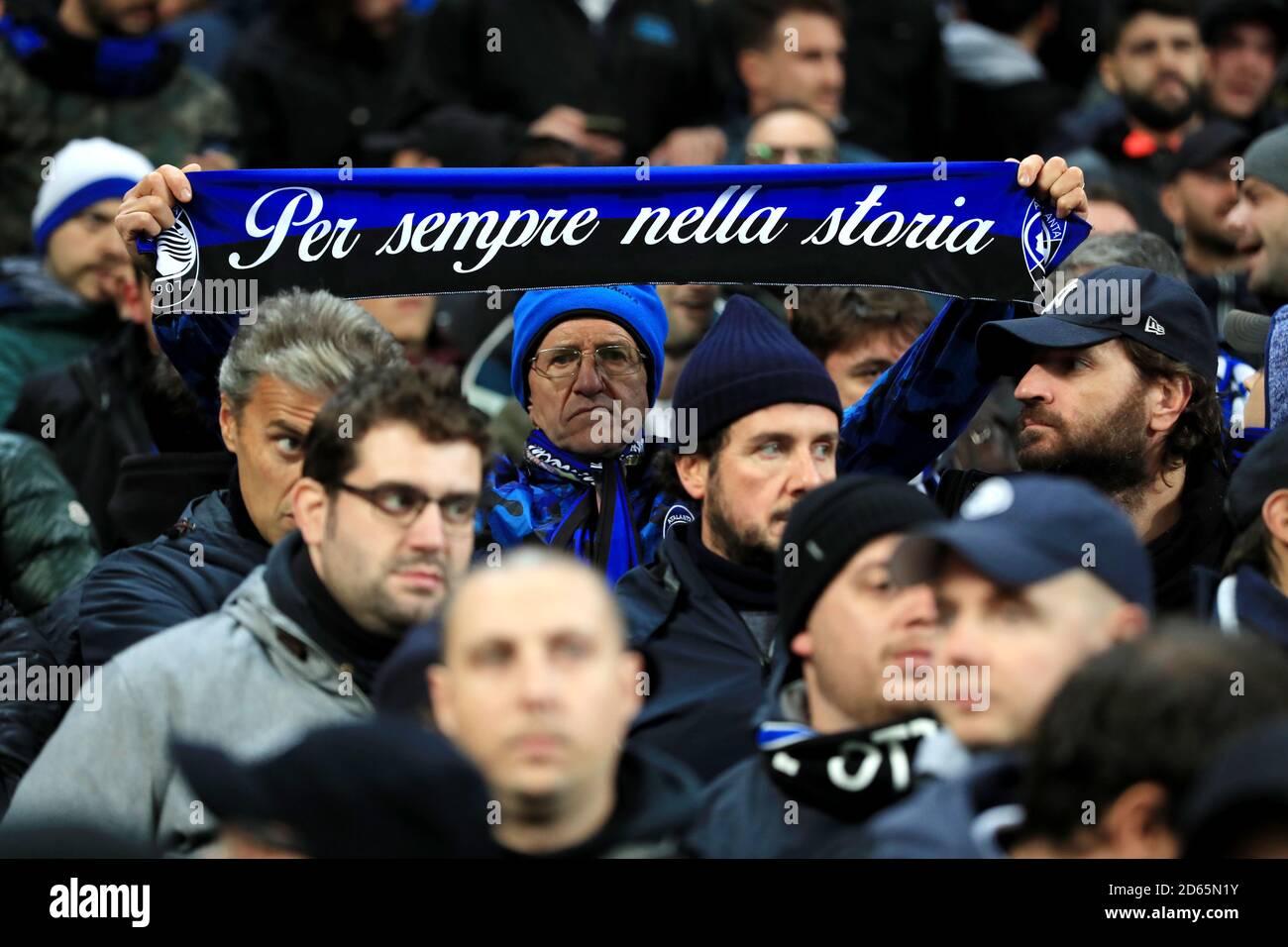 Atalanta fans in the stands show their support Stock Photo - Alamy