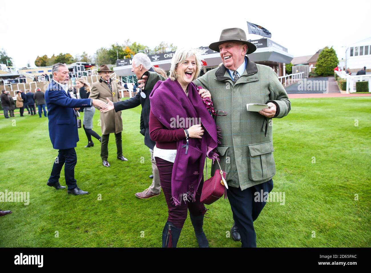 Racegoers react during day one of The Showcase Meeting at Cheltenham ...