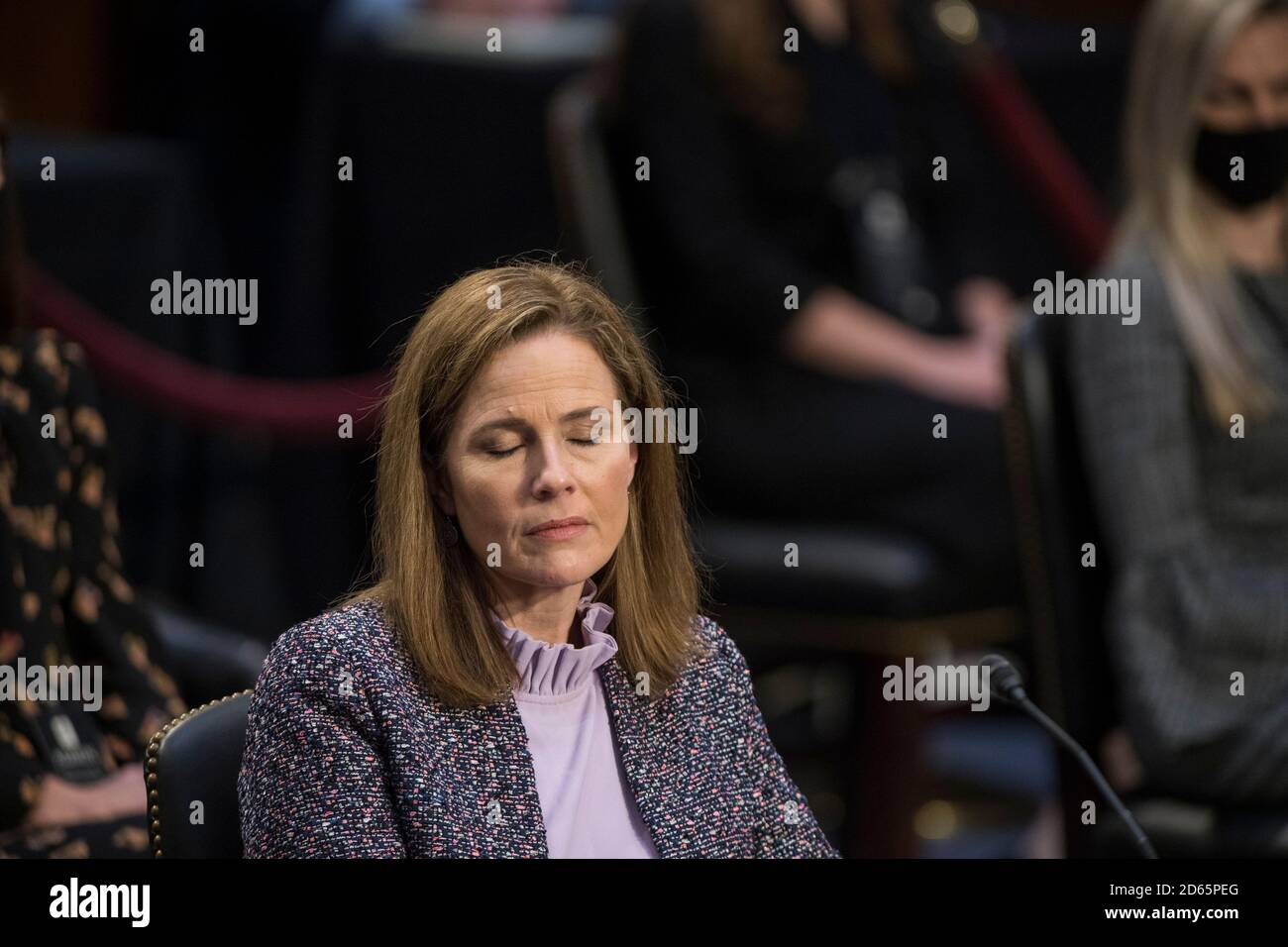 Supreme Court Justice nominee Amy Coney Barrett testifies before the ...