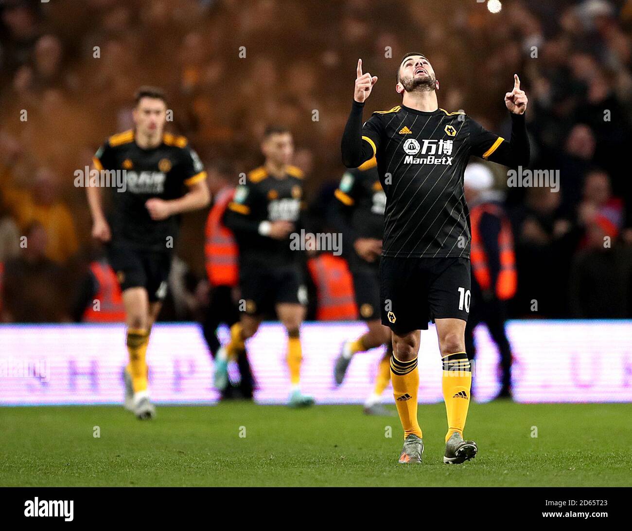 Wolverhampton wanderers patrick cutrone celebrates scoring hi-res stock ...