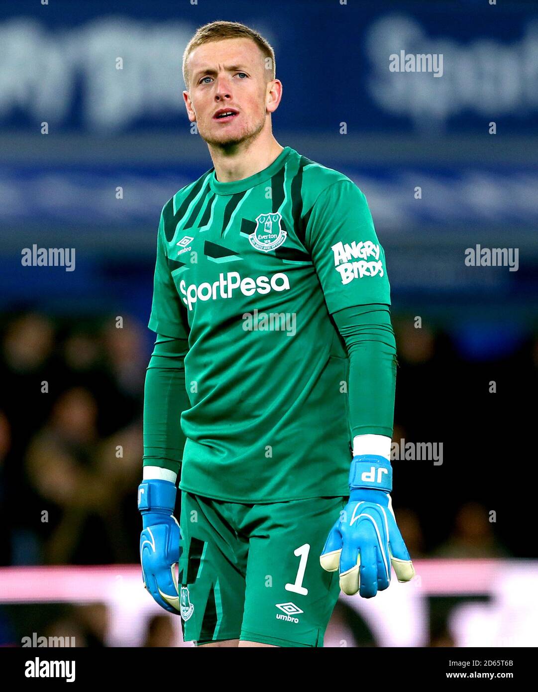Everton goalkeeper Jordan Pickford in action Stock Photo - Alamy