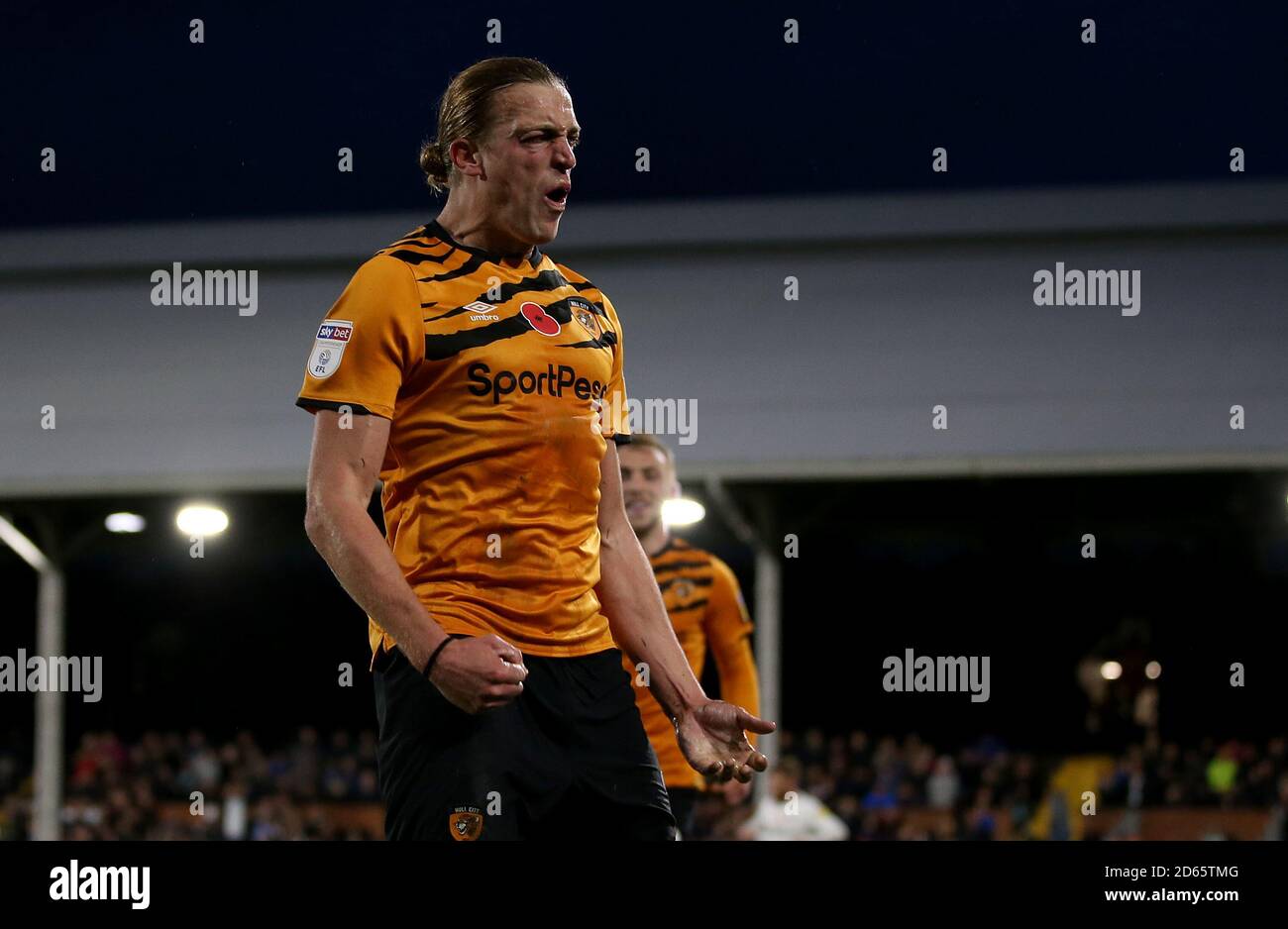 Hull City's Tom Eaves celebrates scoring his side's third goal of the ...