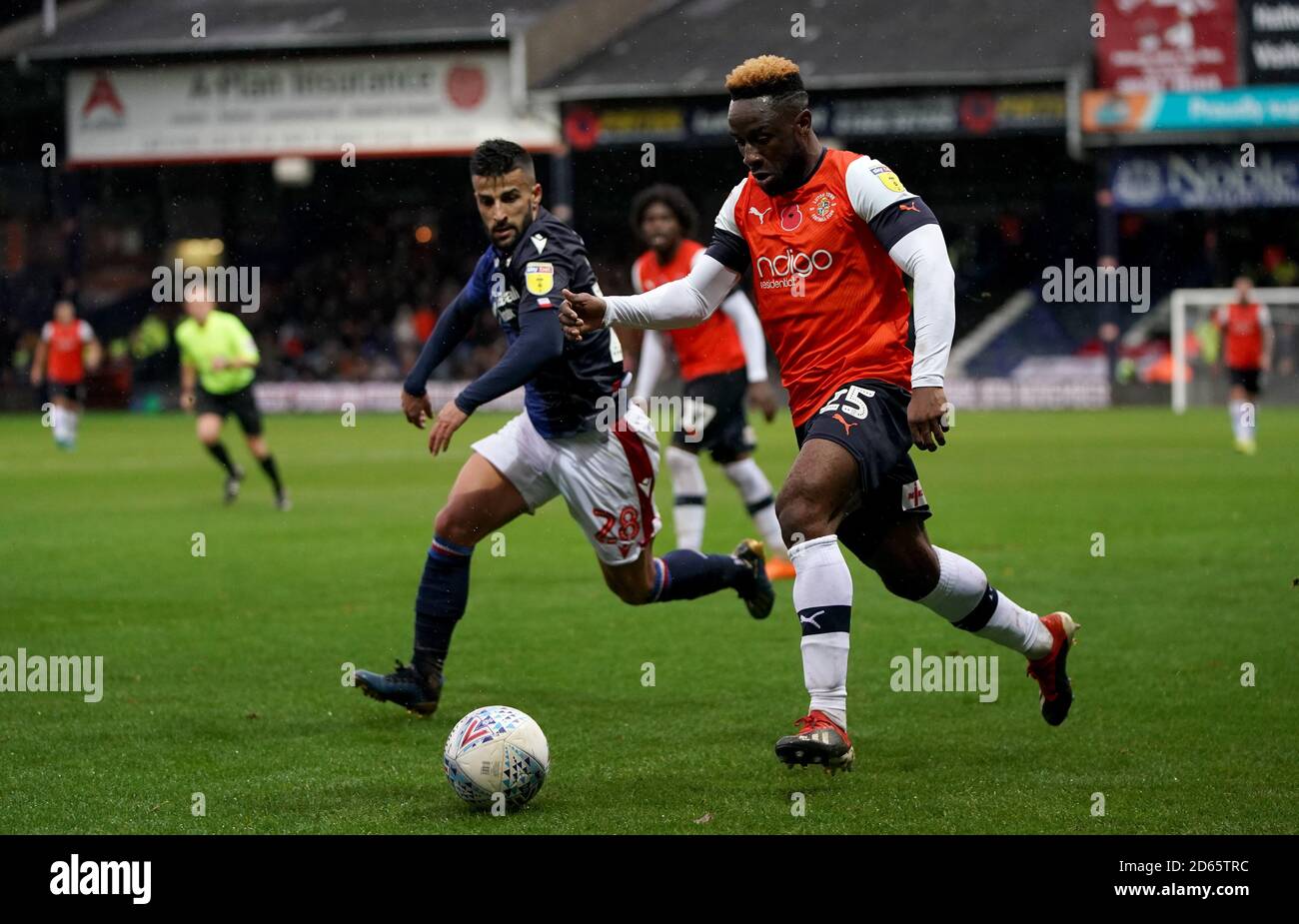 Nottingham Forest's Tiago Silva (left) and Luton Town's Kazenga LuaLua ...