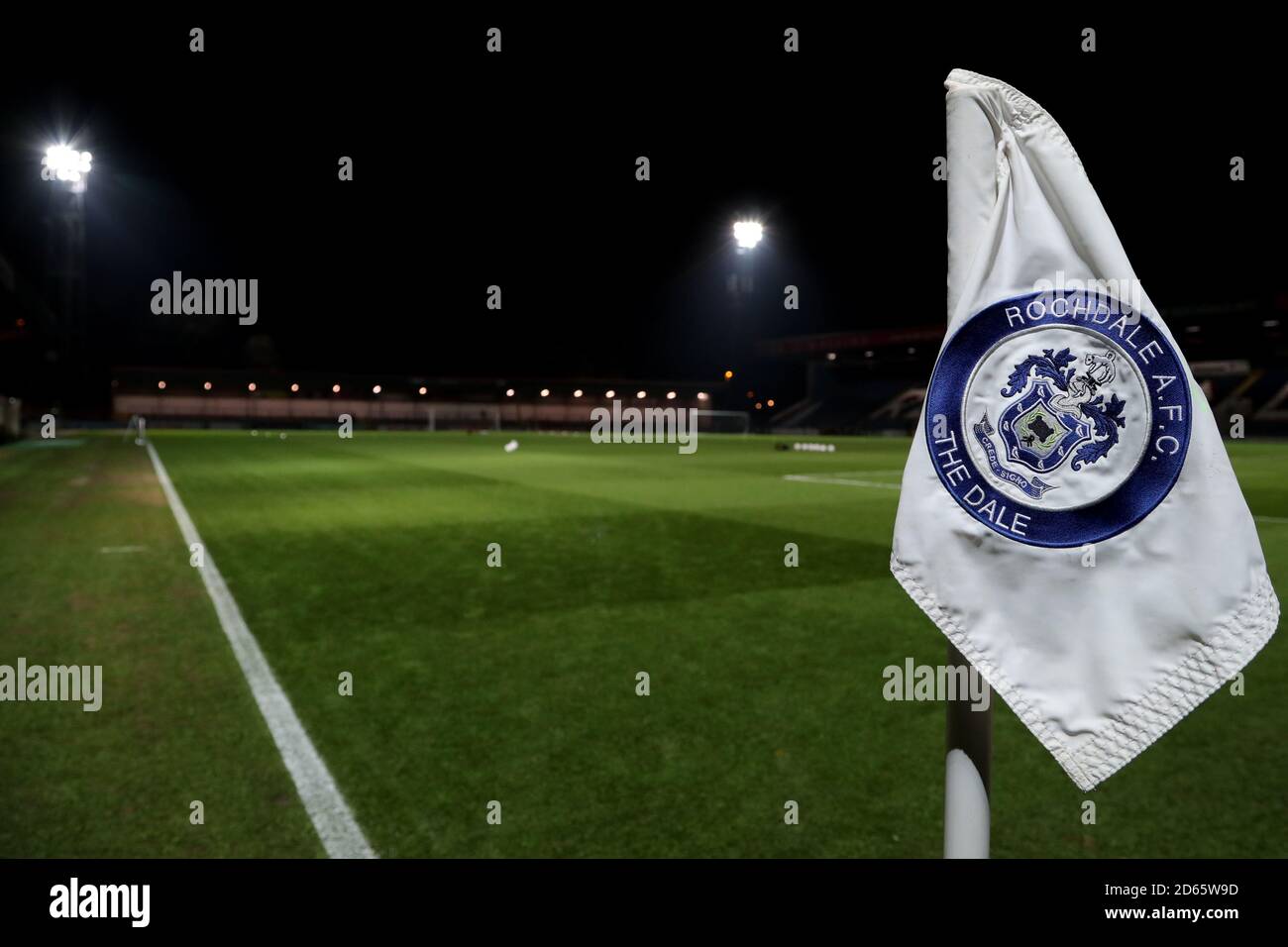 A general view of Rochdale's Crown Oil Arena football stadium Stock ...