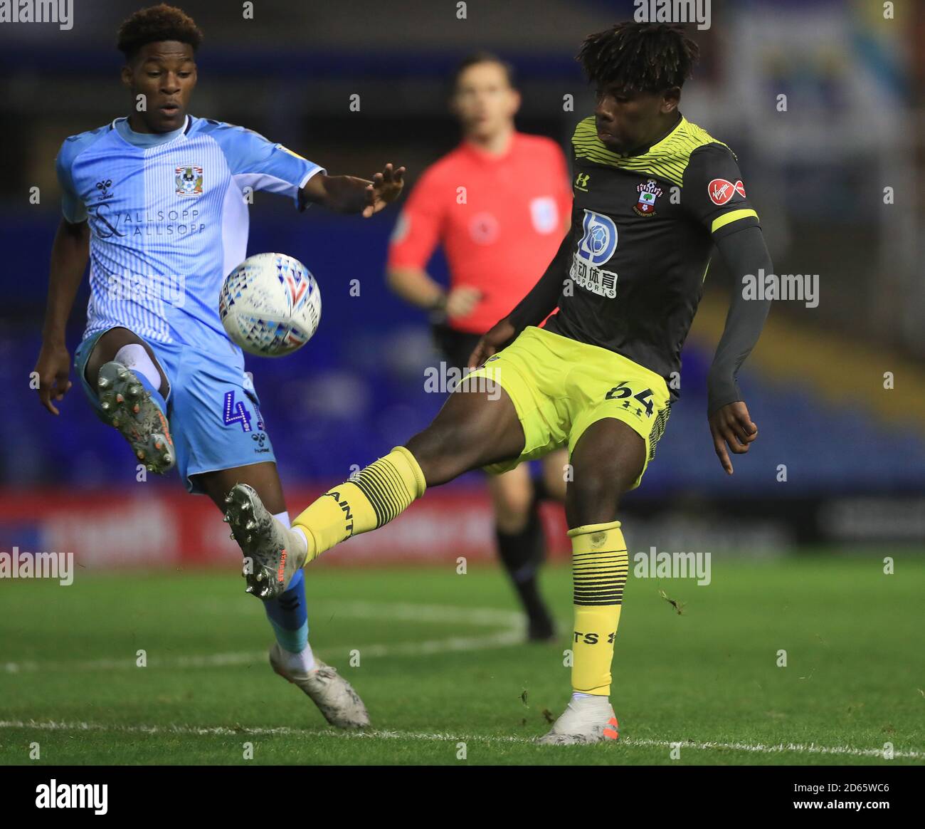 Coventry City's Will Bapaga (left) and Southampton U21's Alex Jankewitz ...