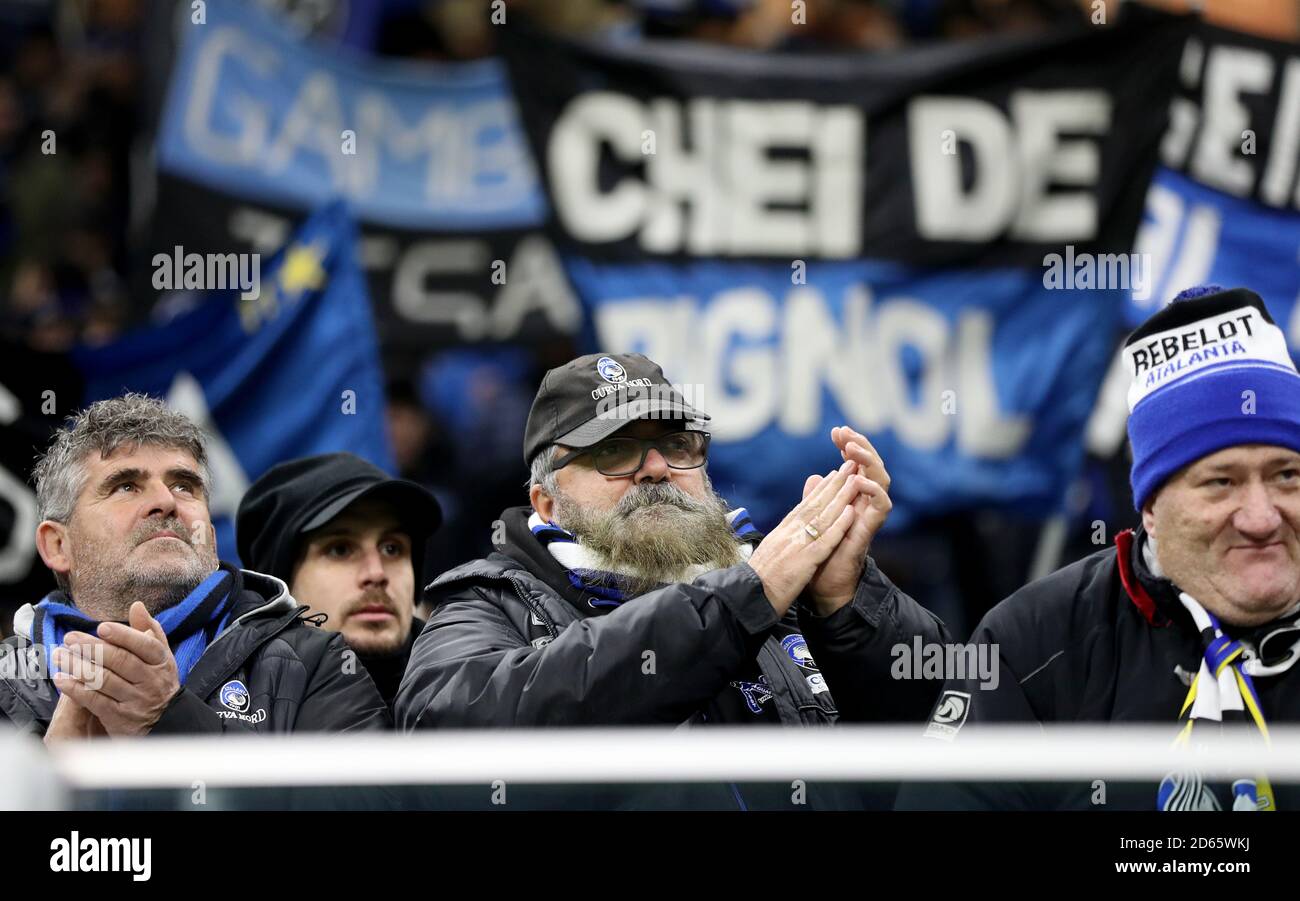 Atalanta fans in the stands before the game Stock Photo - Alamy