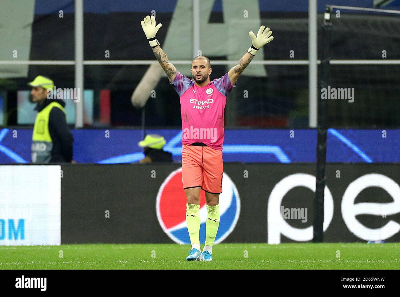 Manchester City's Kyle Walker playing as stand-in goalkeeper Stock ...
