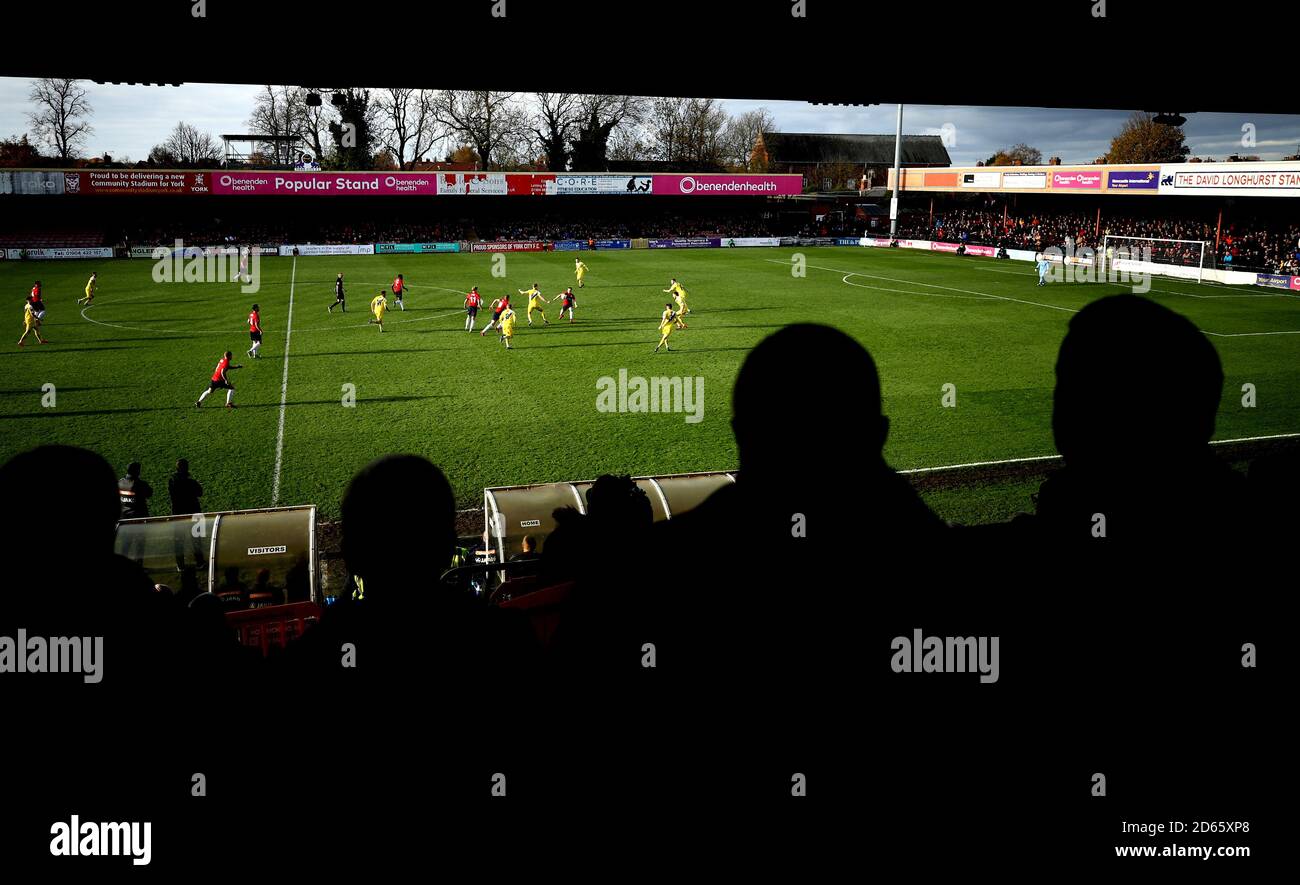 A general view of the match in play at Bootham Crescent Stock Photo - Alamy