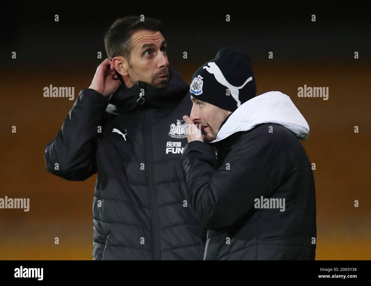 Newcastle United U21's coach Ben Dawson with Newcastle United U21 coach ...