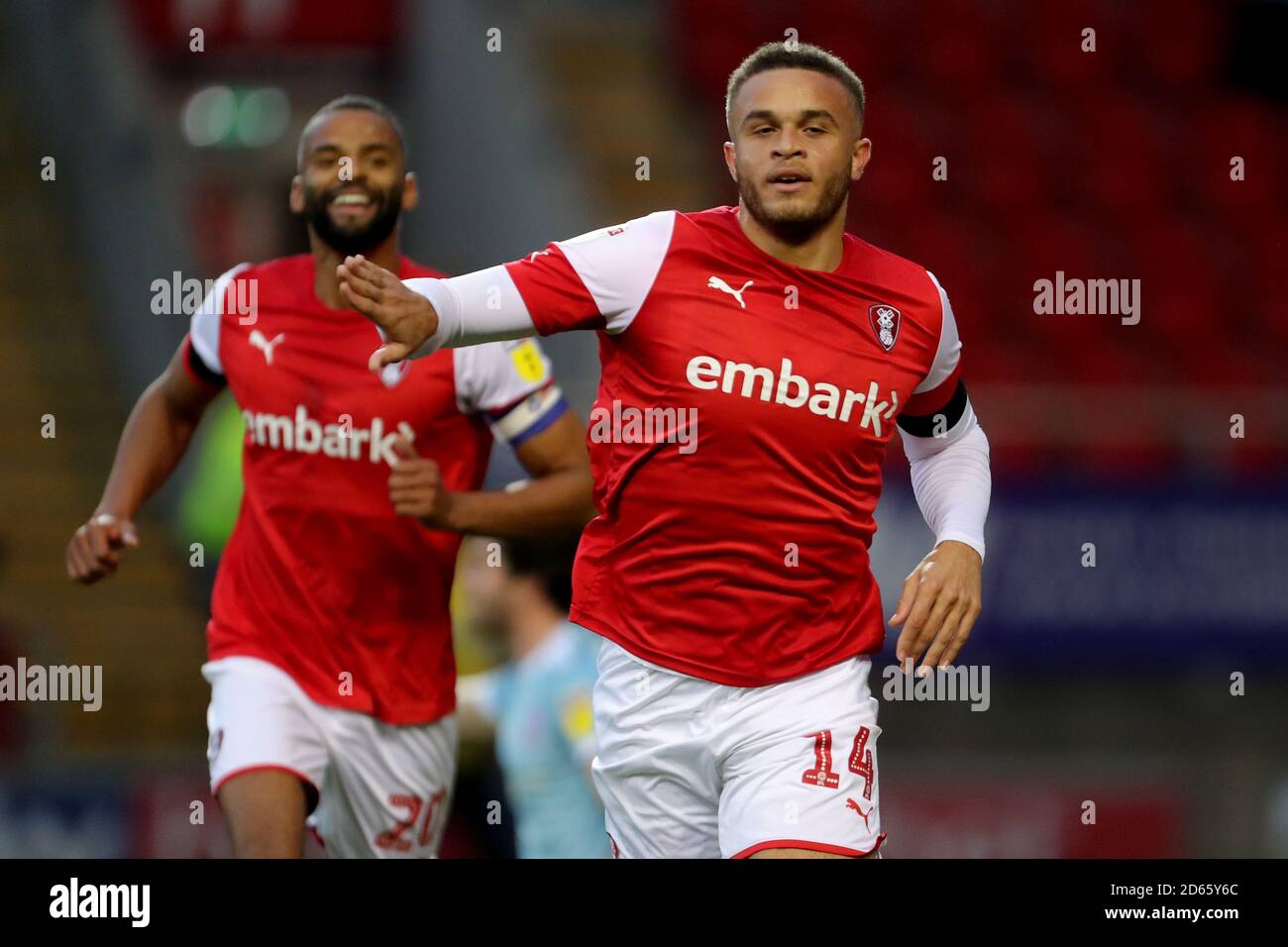 Rotherham United's Carlton Morris celebrates scoring his side's first ...