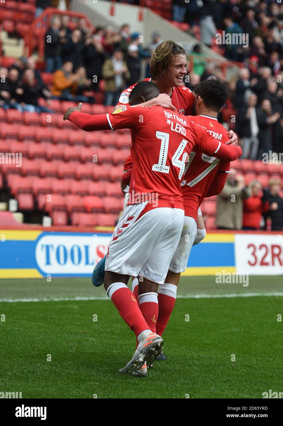 Charlton Athletic's Conor Gallagher celebrates scoring their first goal ...