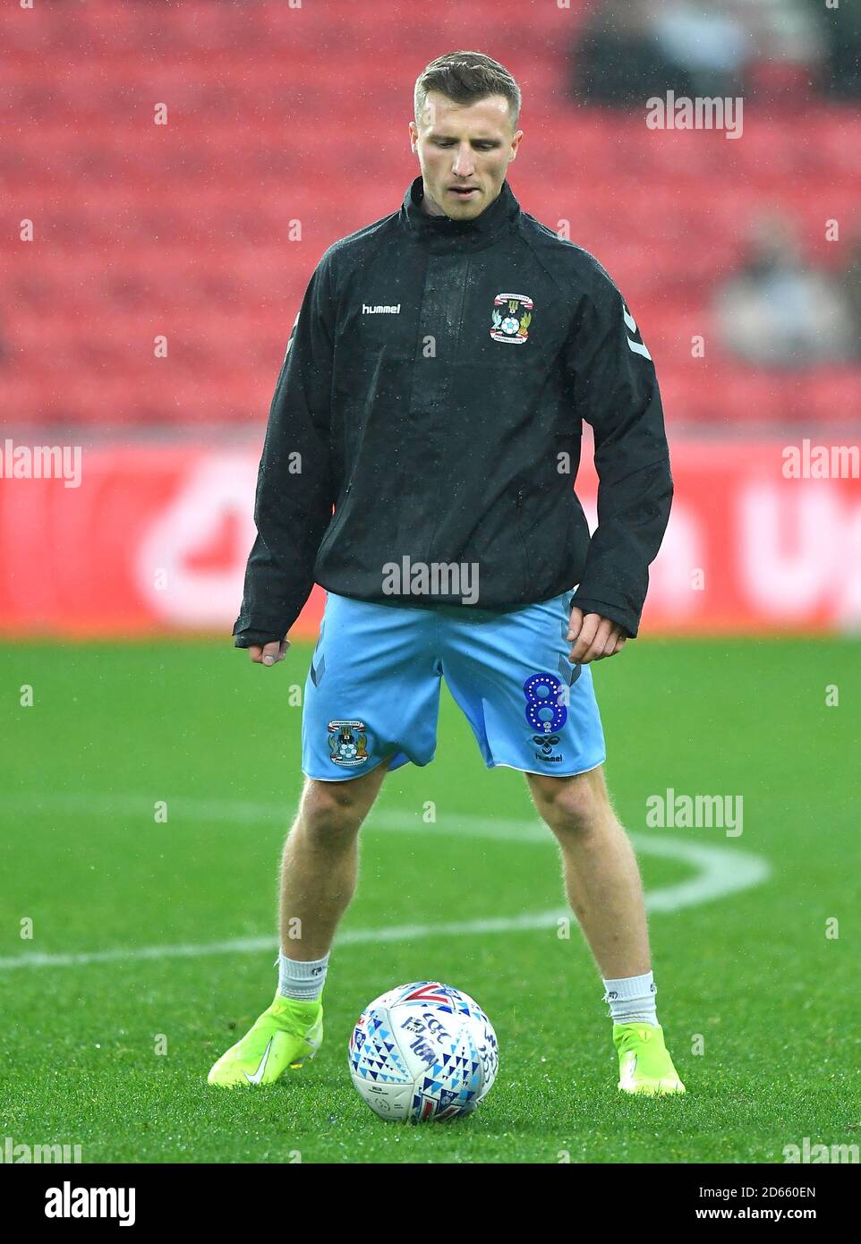 Coventry City's Jamie Allen warming up before the game Stock Photo - Alamy