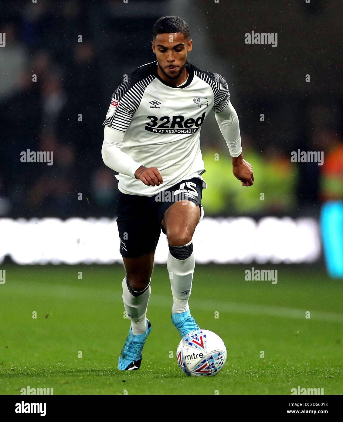 Derby County's Max Lowe in action Stock Photo - Alamy