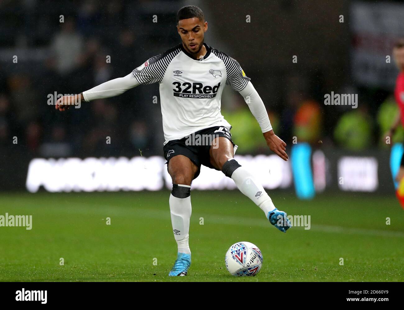 Derby County's Max Lowe in action Stock Photo - Alamy