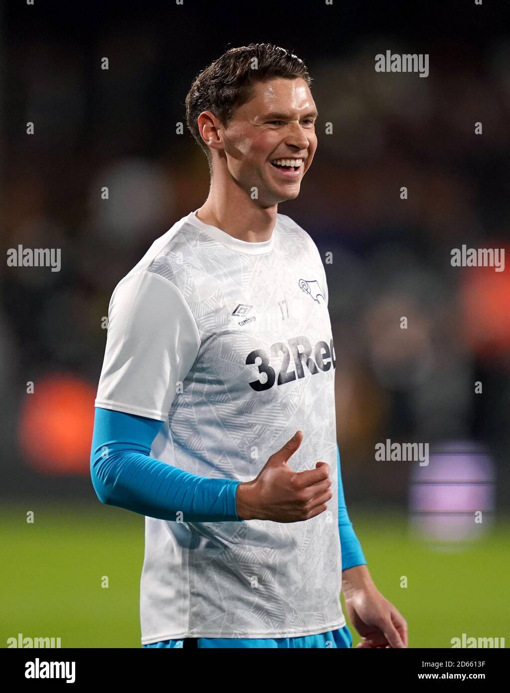 Derby County's George Evans warms up ahead of the match Stock Photo - Alamy