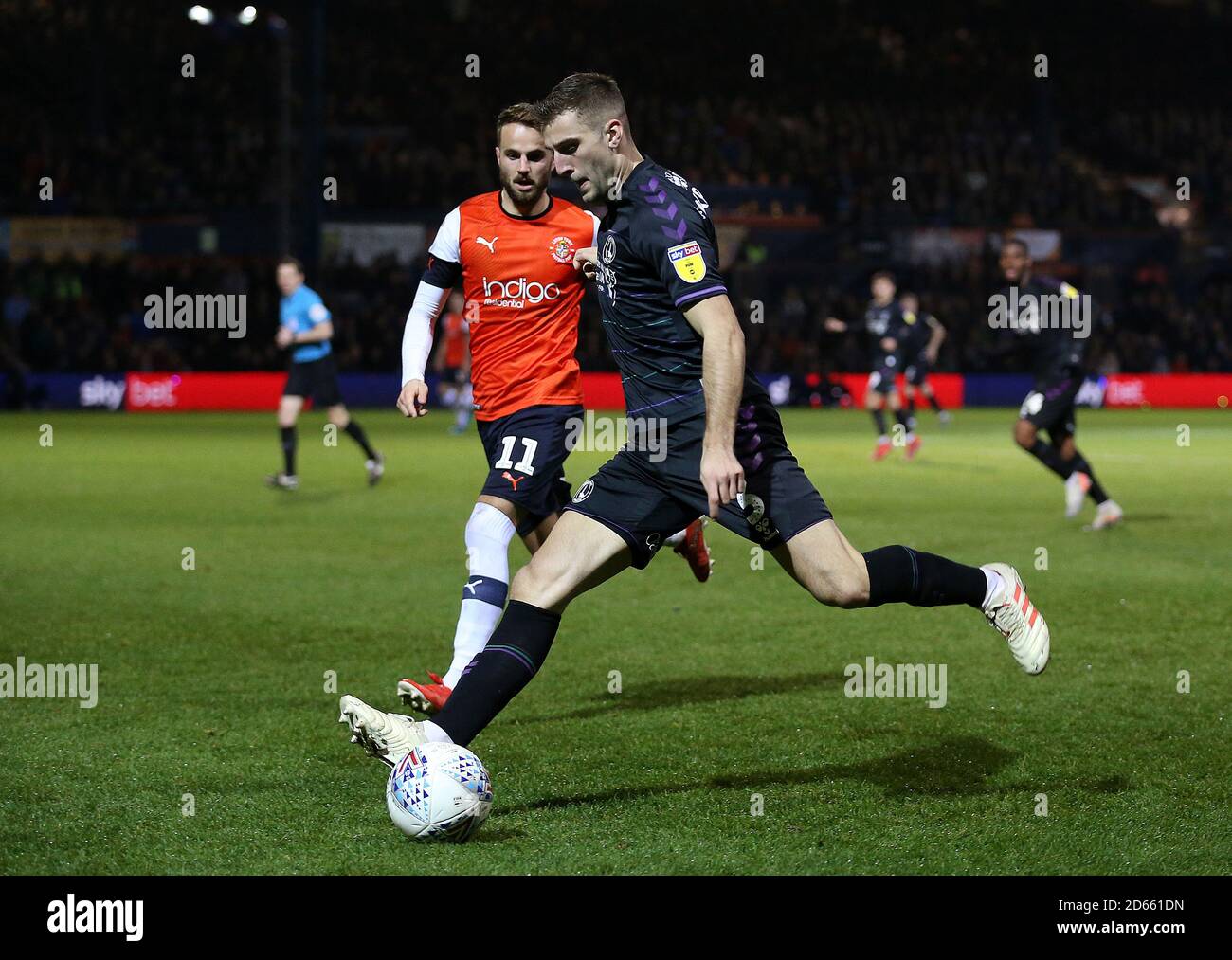 Luton Town's Andrew Shinnie (left) and Charlton Athletic's Ben ...