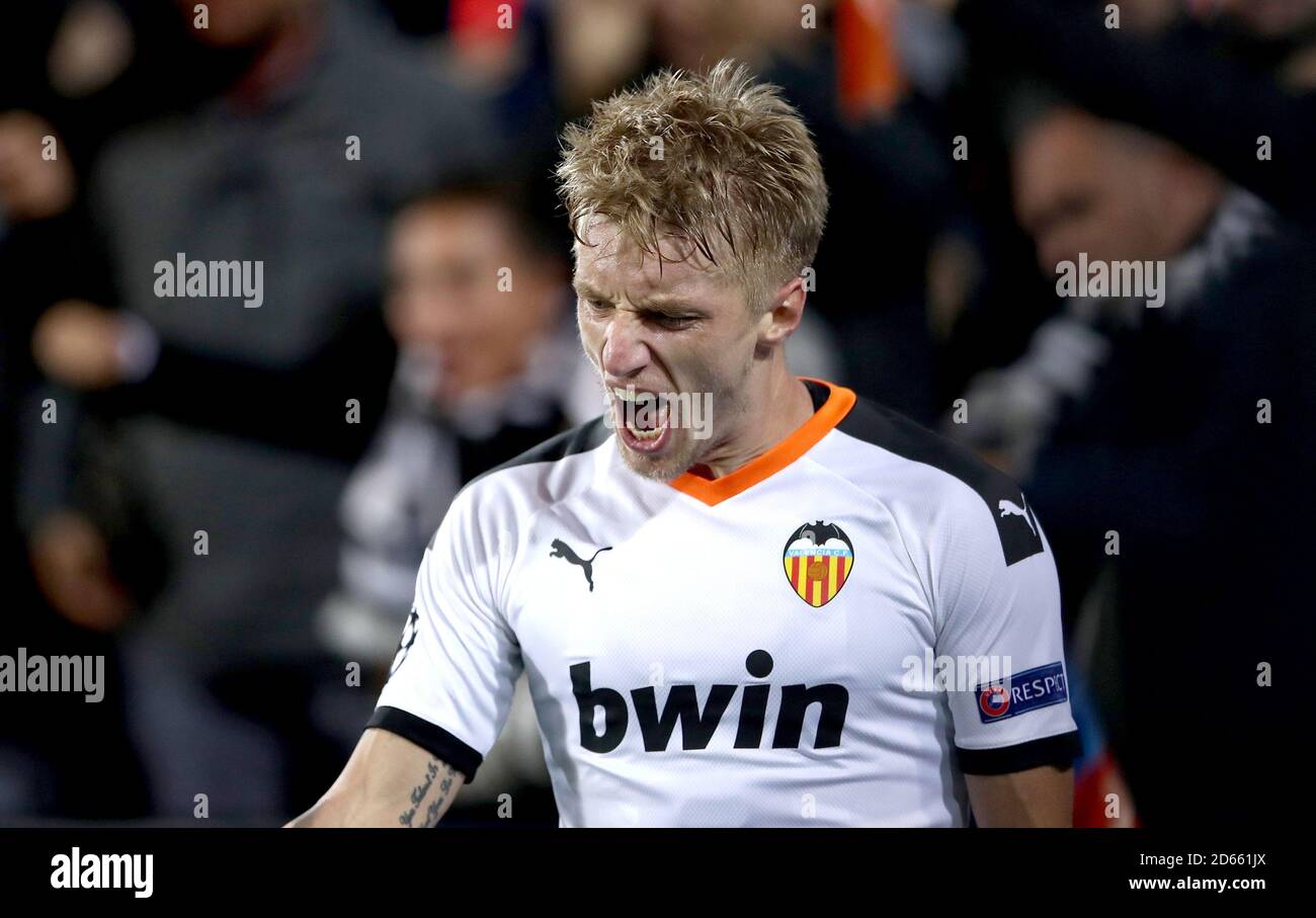 Valencias daniel wass celebrates scoring hi-res stock photography and ...