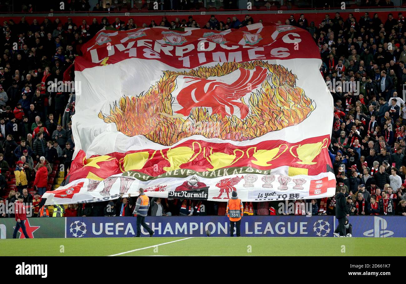 Liverpool flag champions league hi-res stock photography and images - Alamy