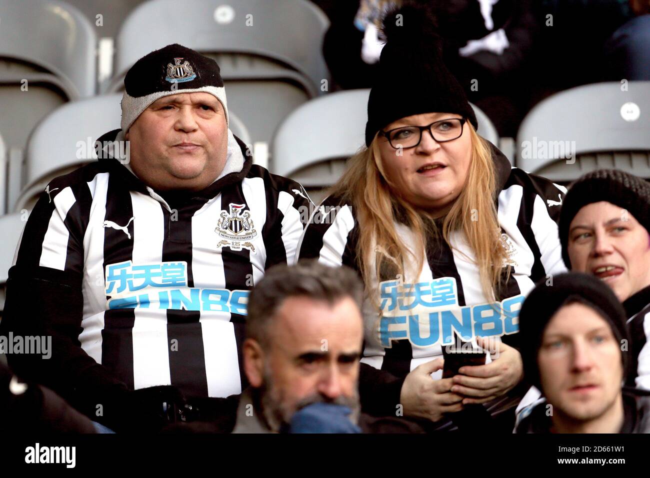 Newcastle united fans show their support in the stands hi-res stock ...