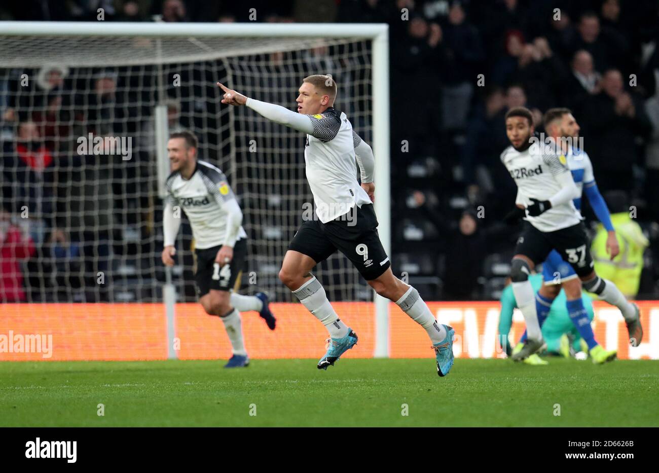Derby County's Martyn Waghorn celebrates scoring the opening goal Stock ...