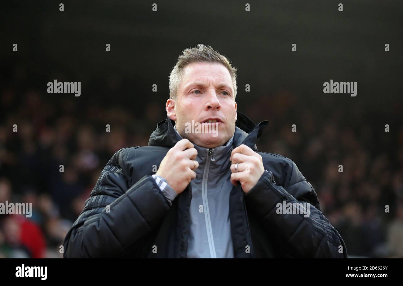 Cardiff City's manager Neil Harris prior to the beginning of the match ...