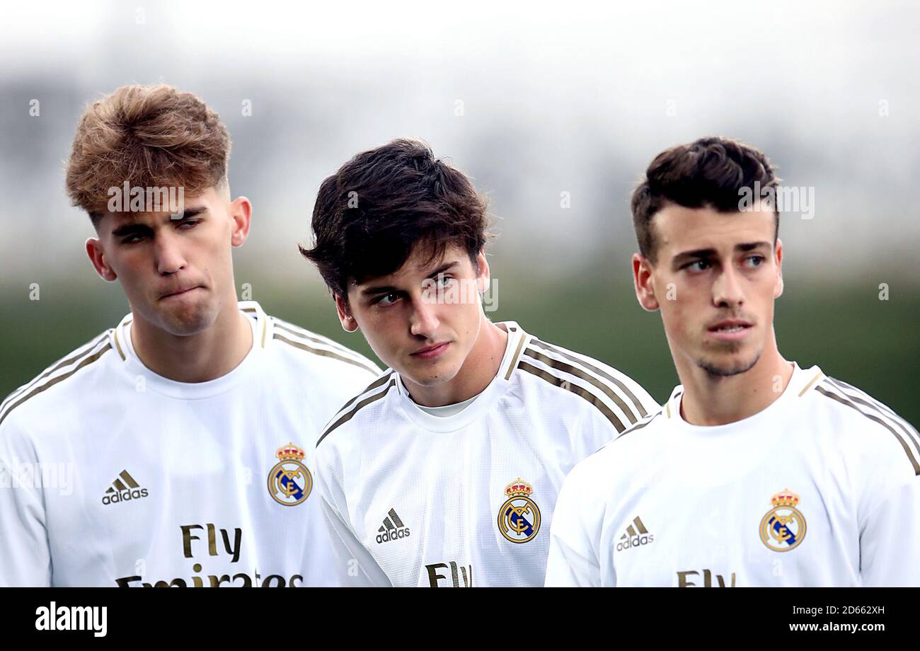 Real Madrid's Pablo Ramon Parra (left), Carlos Gonzalez (centre) and ...