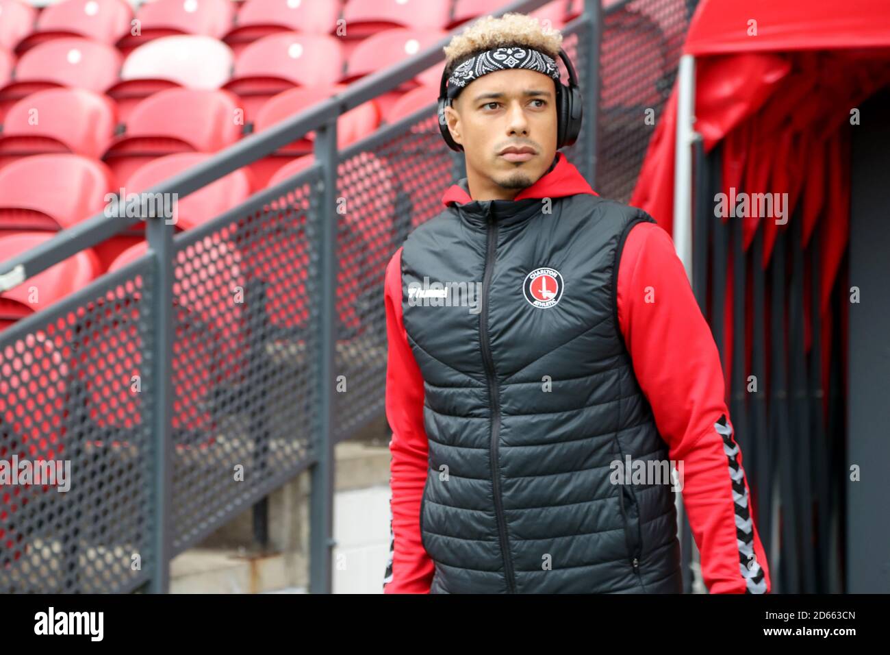 Charlton Athletic's Lyle Taylor arrives at Riverside Stadium Stock ...