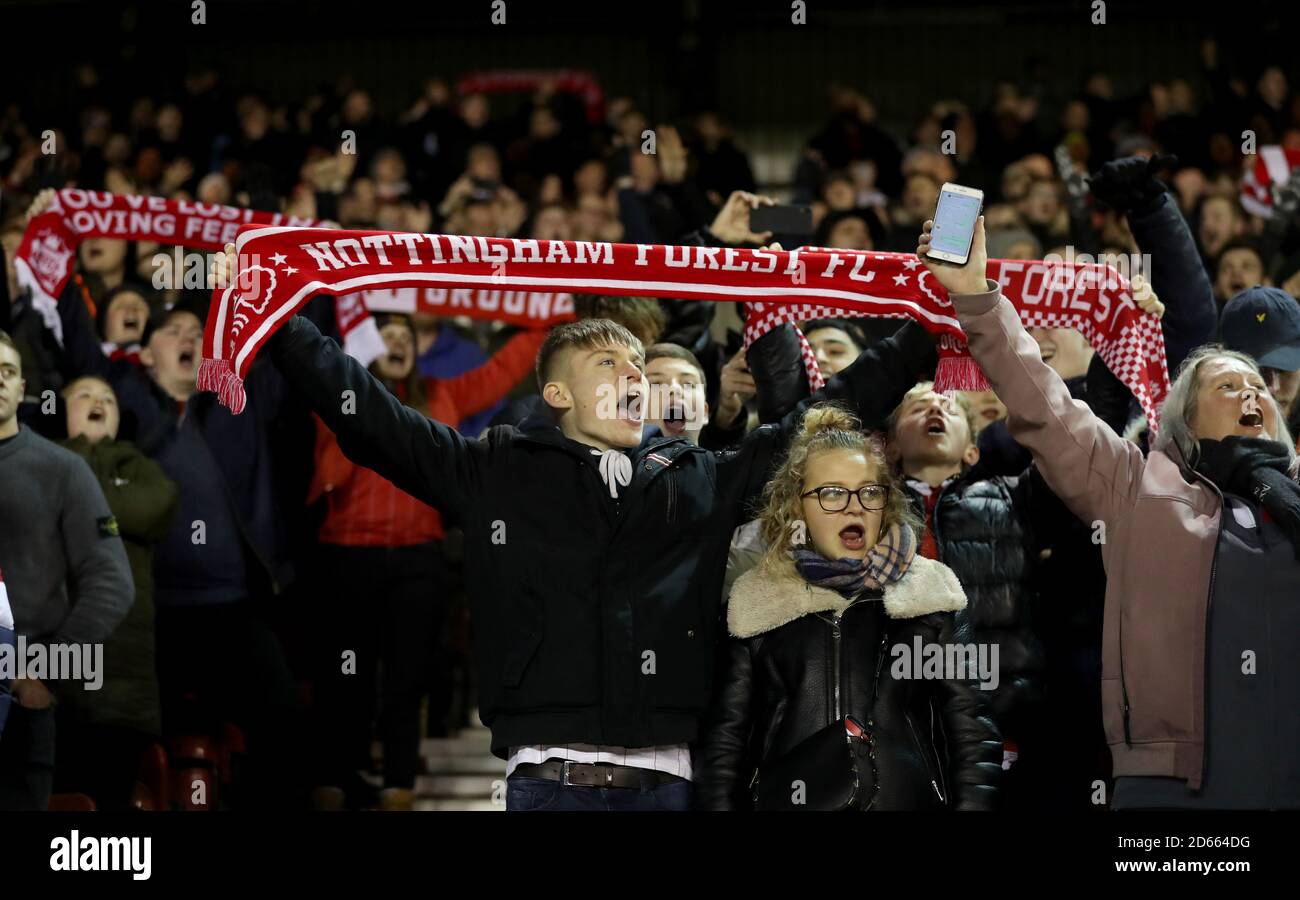 Nottingham Forest fans during the game Stock Photo - Alamy