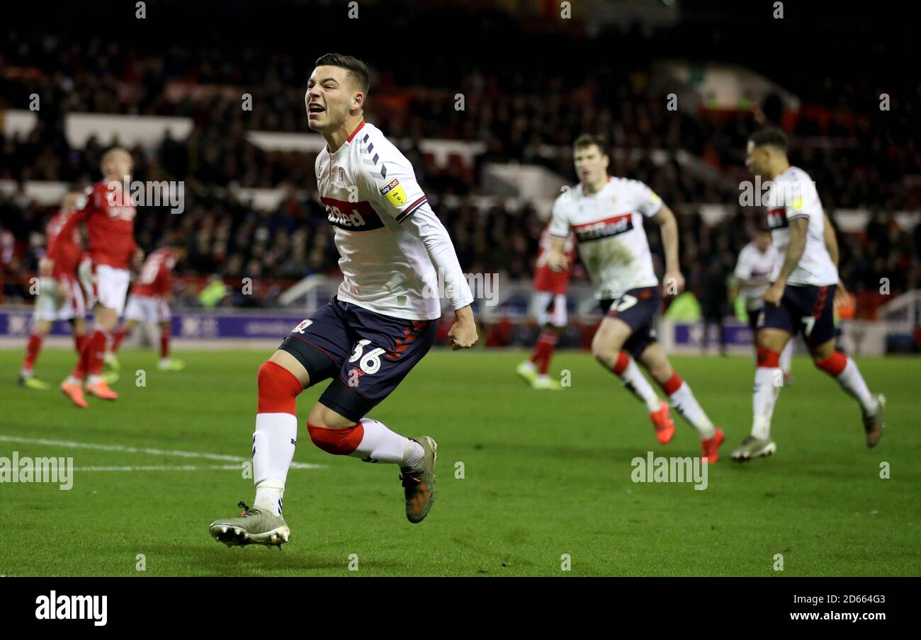 Middlesbrough's Stephen Walker celebrateshis side's first goal of the ...