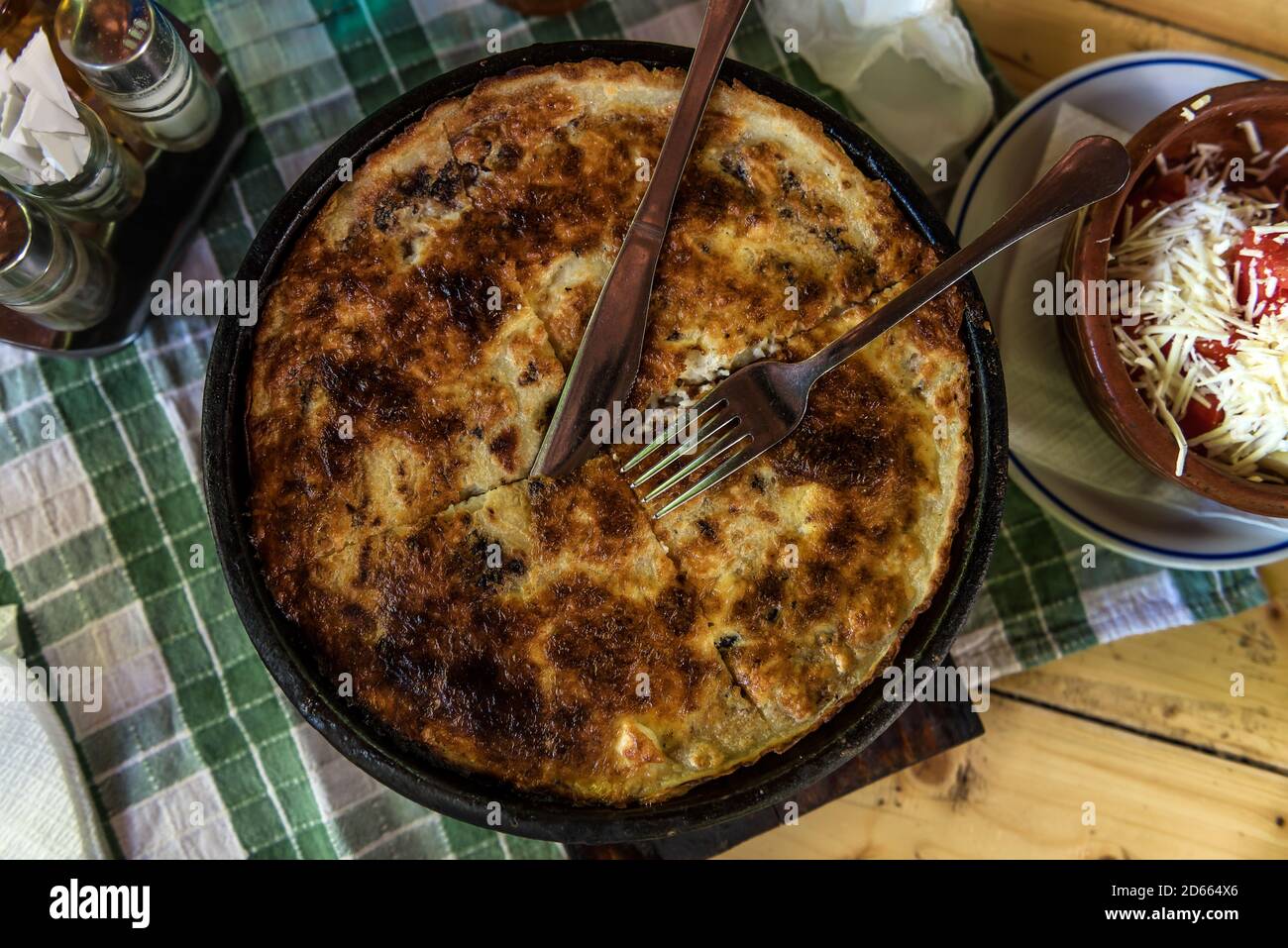 Traditional Serbian pie - layered pita rednica stuffed with cheese and ...