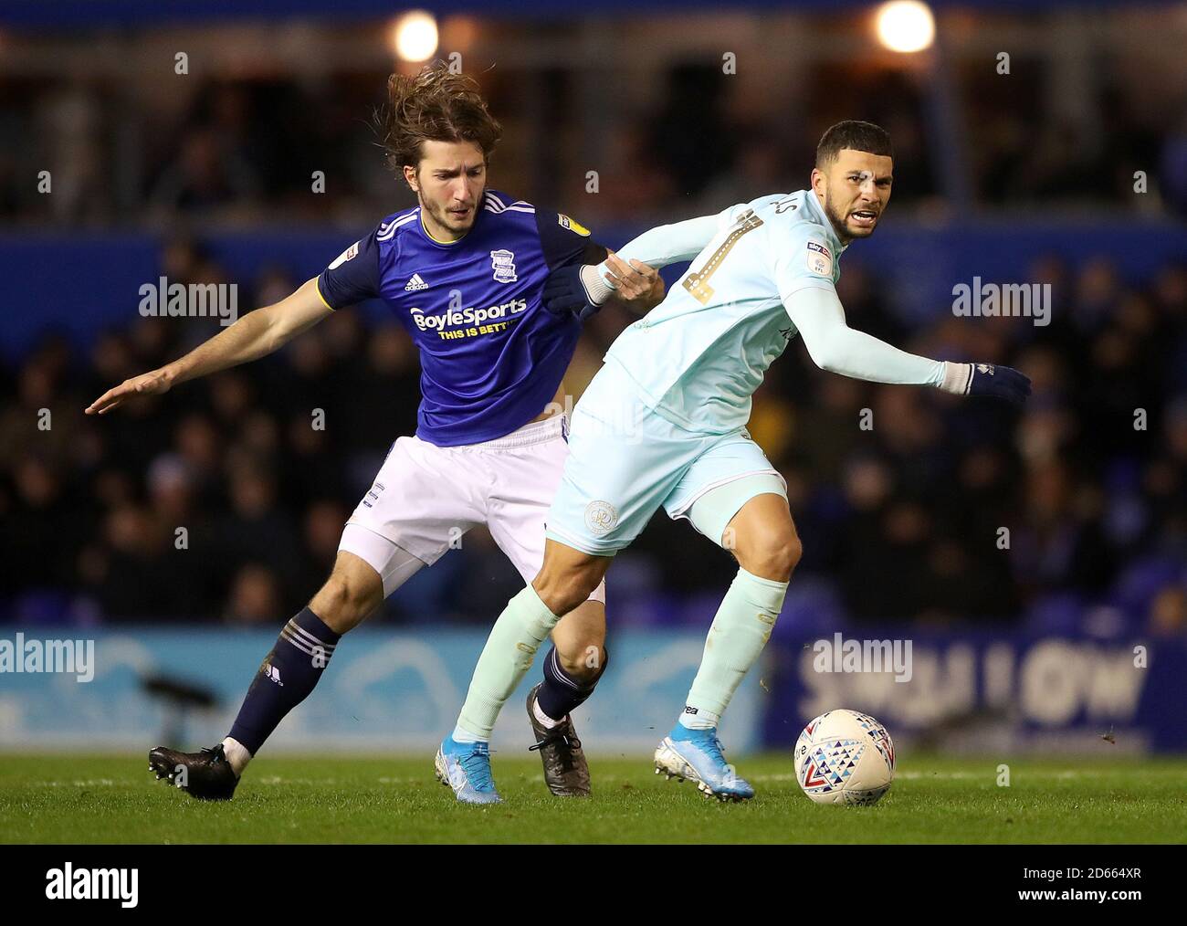Birmingham City's Ivan Sunjic (left) and Queens Park Rangers' Nahki ...
