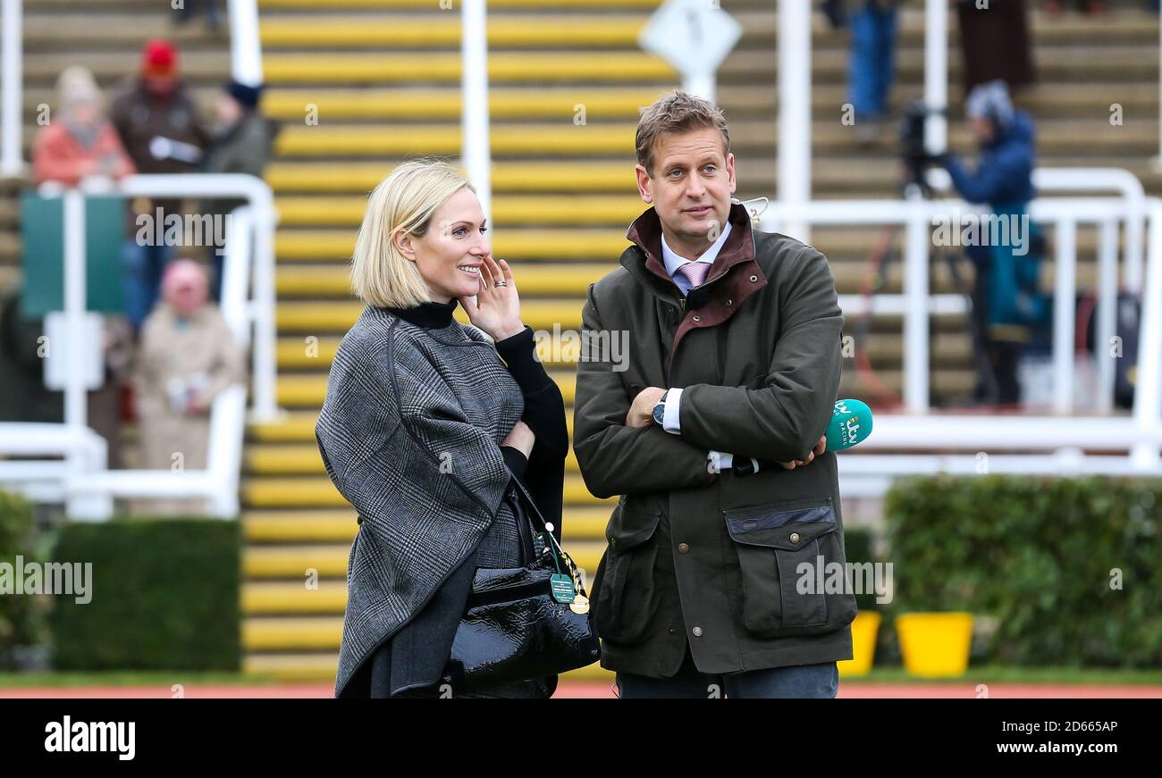 Zara Tindall and ITV Racing's Ed Chamberlin during day one of The ...