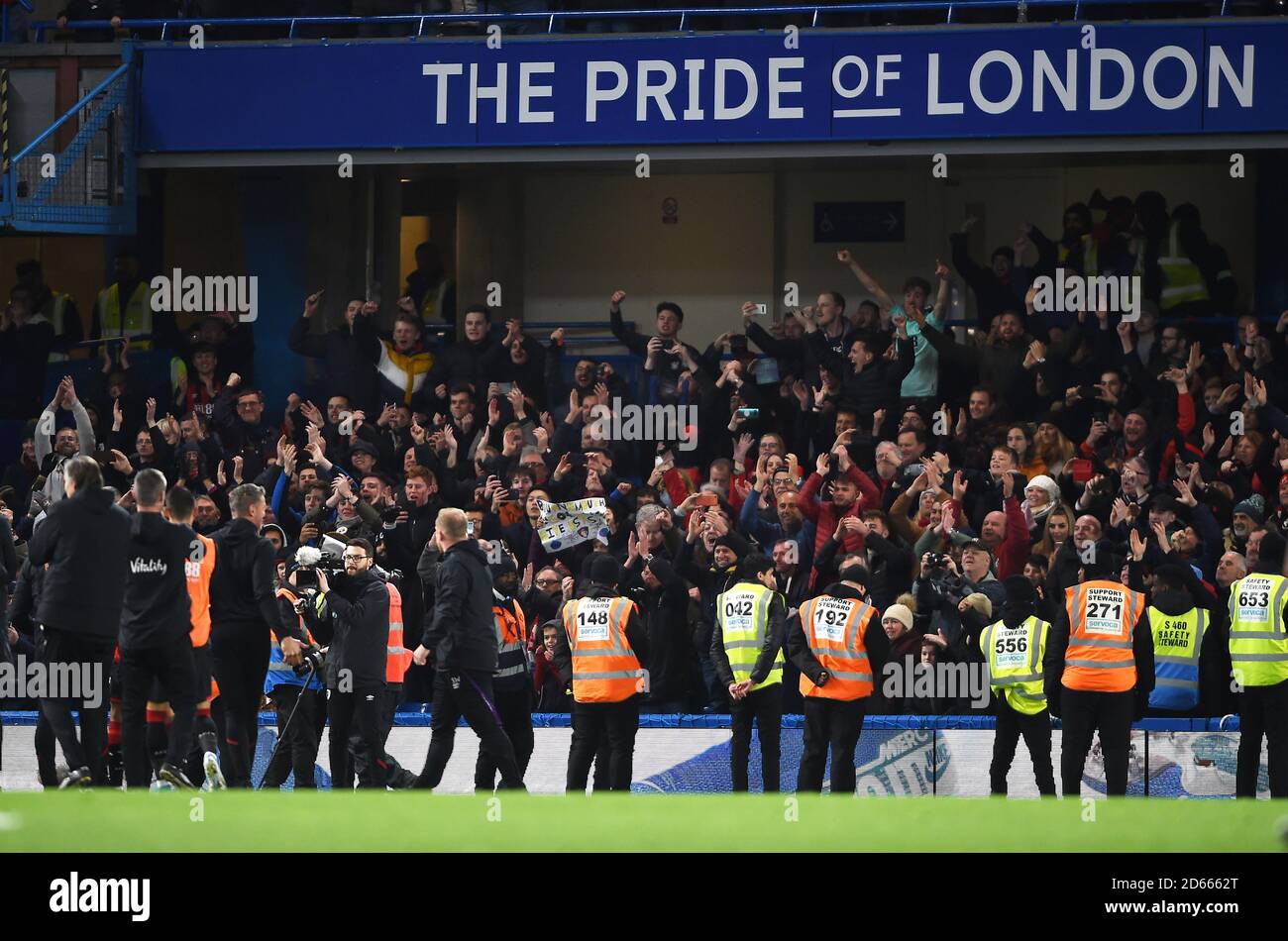 Bournemouth fans celebrate after the final whistle Stock Photo - Alamy