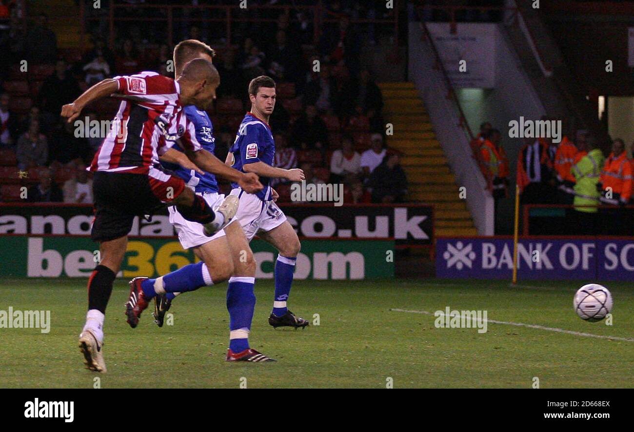 Sheffield United's Danny Webber scores the 3rd goal against ...