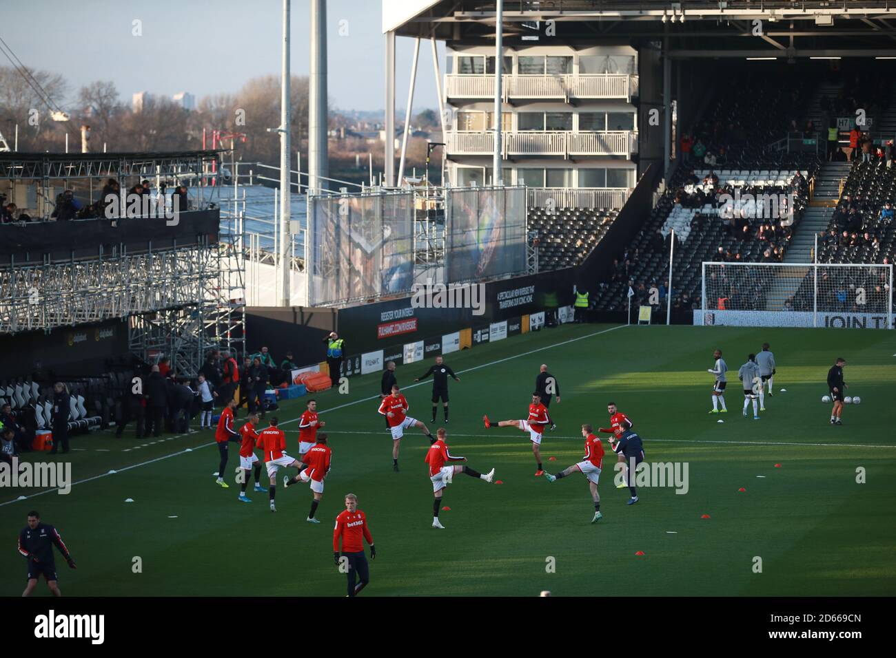 Stoke City's players warm up before the game Stock Photo - Alamy