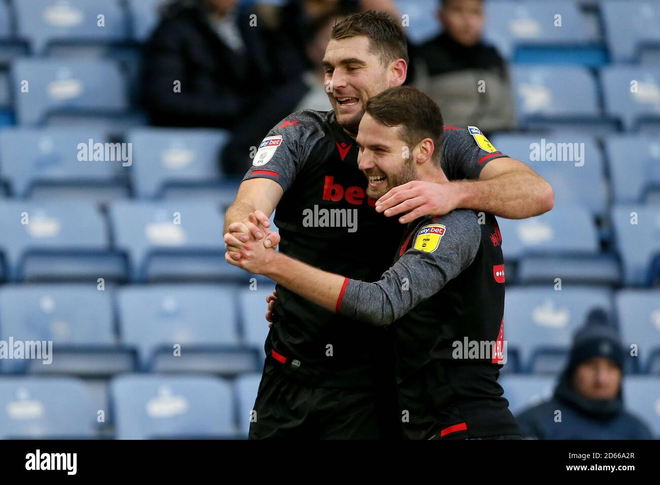 Stoke City's Sam Vokes celebrates scoring his side's first goal of the ...