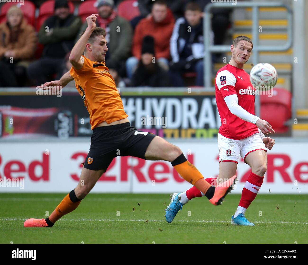 Rotherham United's Ben Wiles (right) and Hull City's Robbie McKenzie ...