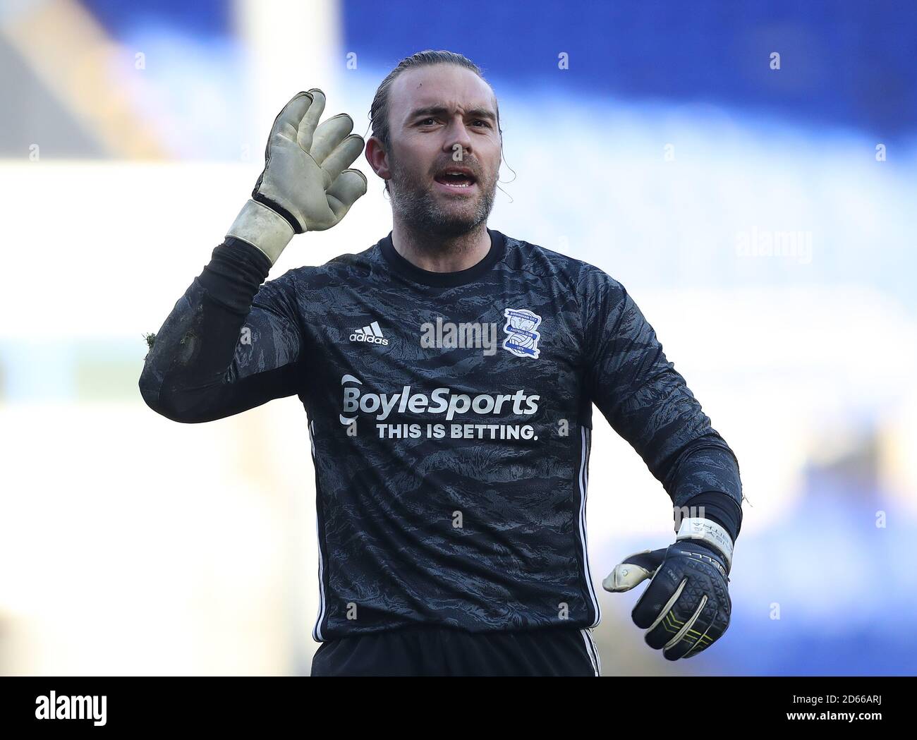 Birmingham City goalkeeper Lee Camp celebrates towards the Blackburn ...